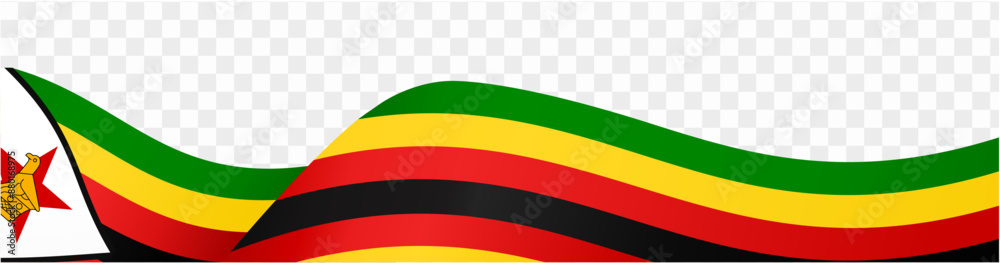 Zimbabwe flag wave isolated on png or transparent background vector ...