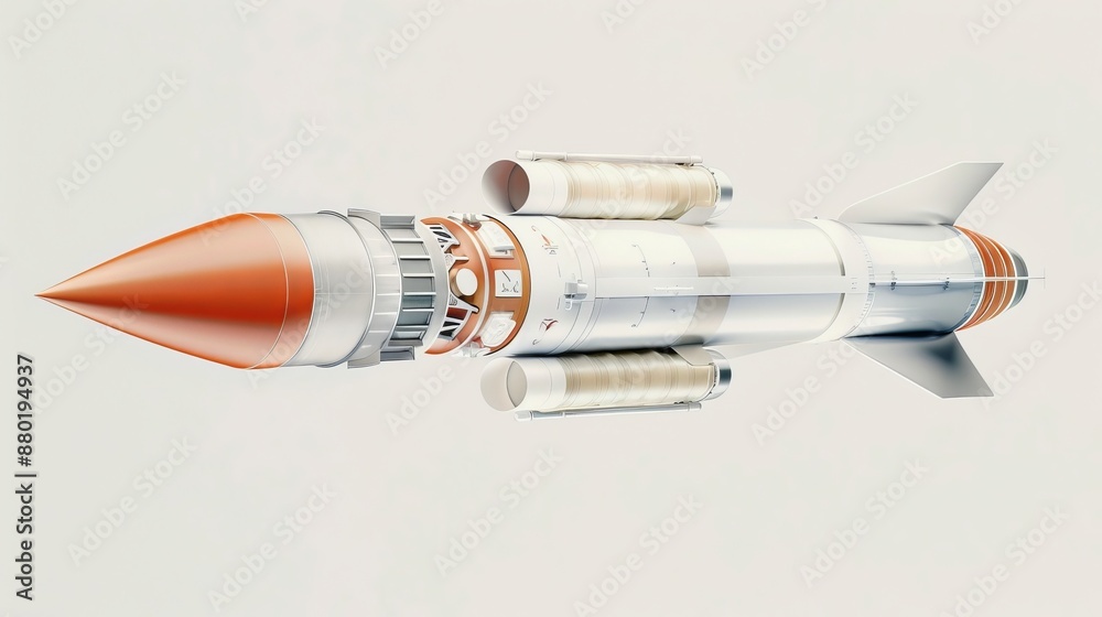 Ilustración de Stock Cutaway diagram of a rocket, internal parts and ...