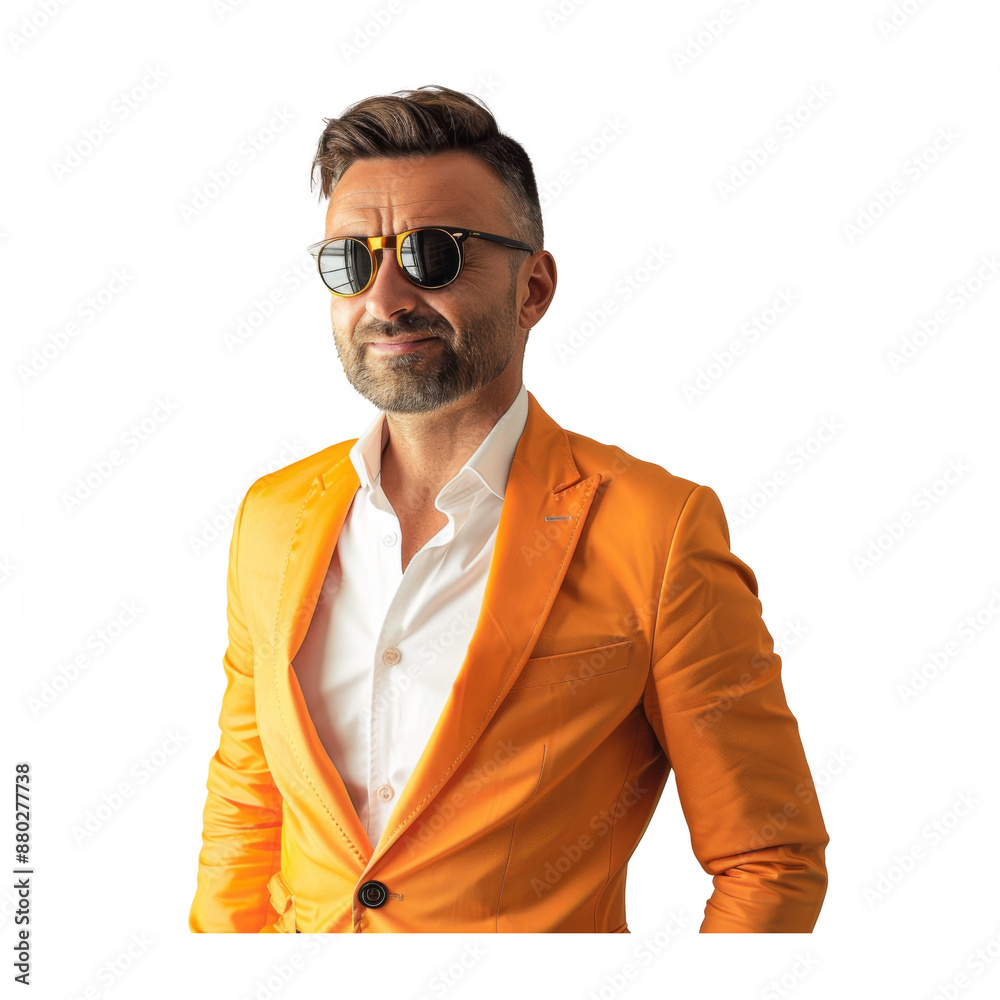 stylish modern busuness man in semi smart attire posing with loose ...