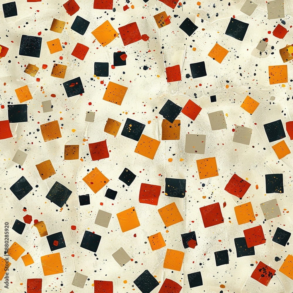 Seamless Terrazzo Square Tile Texture, Abstract Mosaic Design with ...