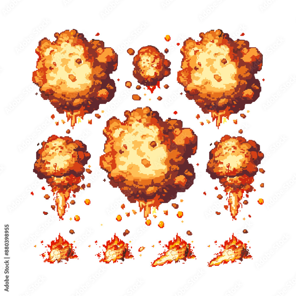 Cartoon Explosion Animation Sprite Sheet for Game Design Stock Vector ...