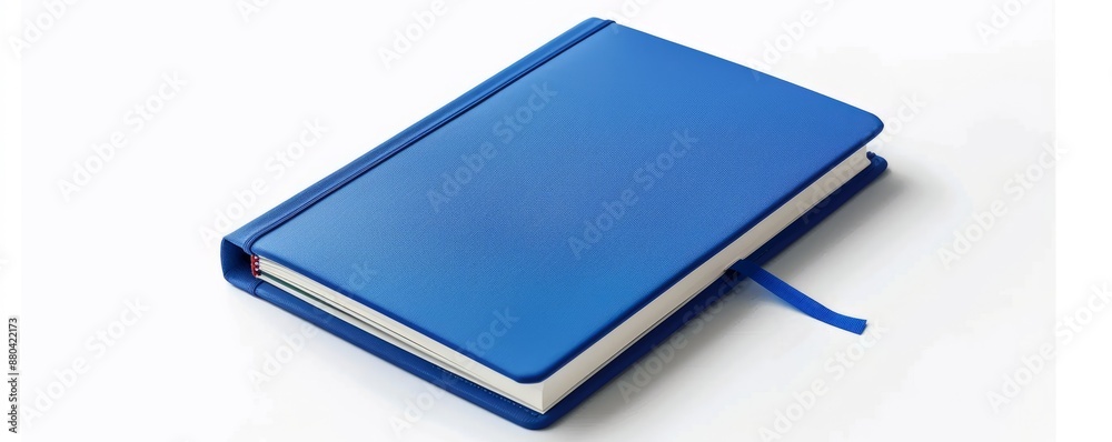 Isolated blue notebook on white background mockup, 4K hyperrealistic ...
