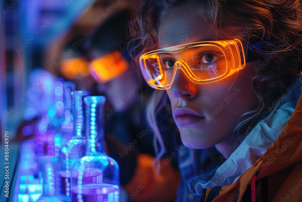 AI-Powered Science Lab: High school students conducting experiments in ...