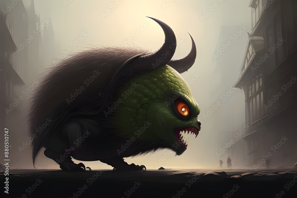 an illustration of a demonically possessed avocado, food, evil, Demon ...