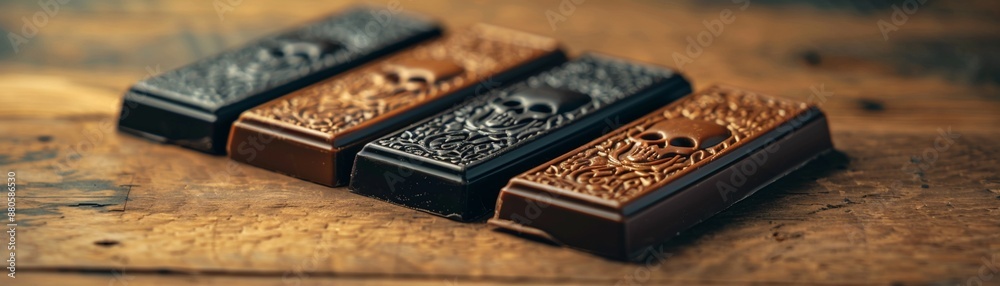 Custom horror chocolate bars with spooky designs and eerie wrappers ...