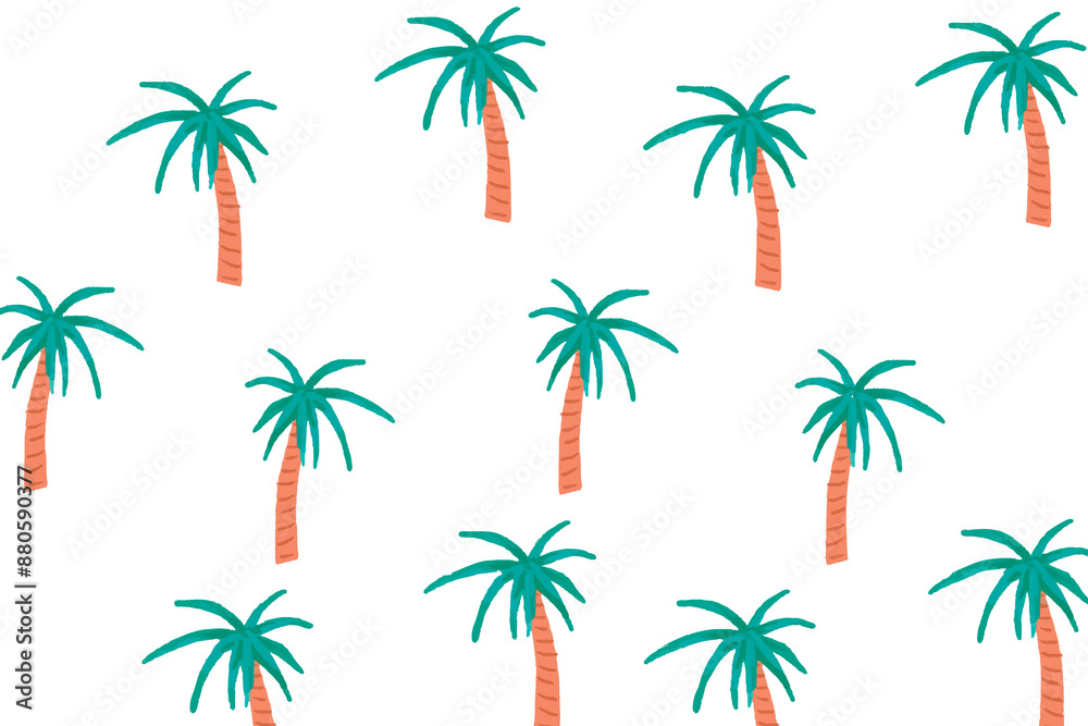 Palm tree pattern png, transparent background Stock Photo | Adobe Stock