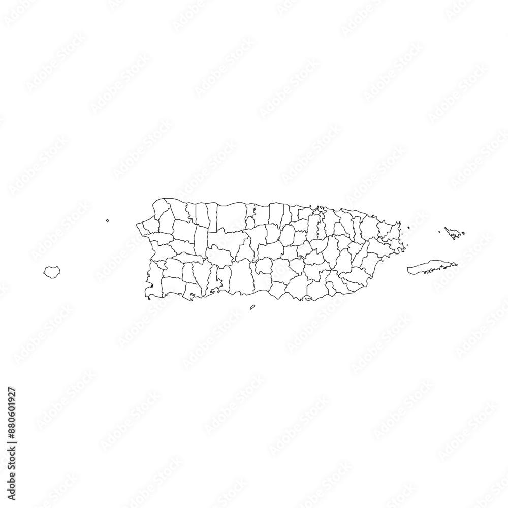 Puerto Rico map with administrative divisions. Vector illustration ...