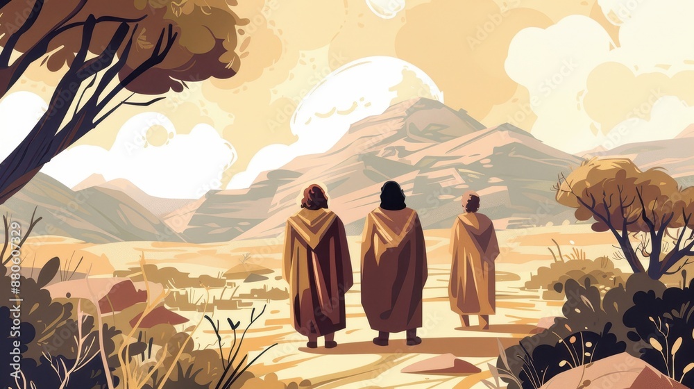 Genesis : The Three Visitors , Biblical Illustration of Abraham ...
