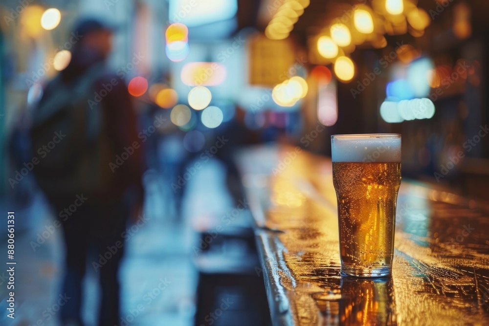 Alcohol addiction concept. Absolutely drunk man with a pint going from ...