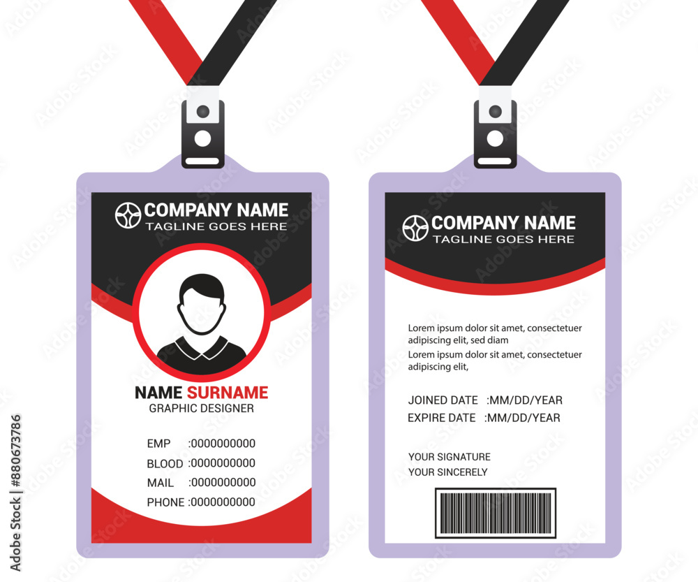 professional corporate id card template, clean id card design with ...