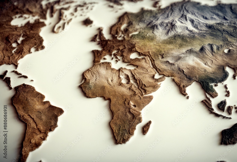 world maps modified globe real relief planet earth continent ecology ...