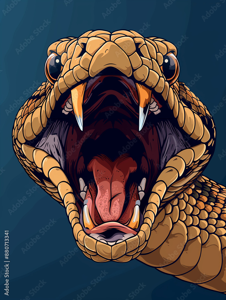 A snake with its mouth wide open, showing its teeth. The snake's mouth ...
