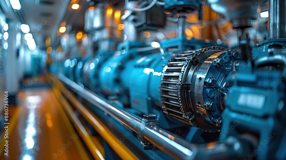 Engine Room of a Modern Yacht. The engine room of a modern yacht ...