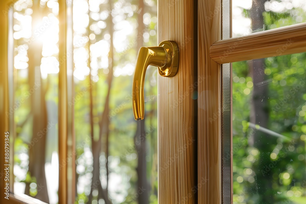 New plastic PVC window with white metal frame installed at modern house ...