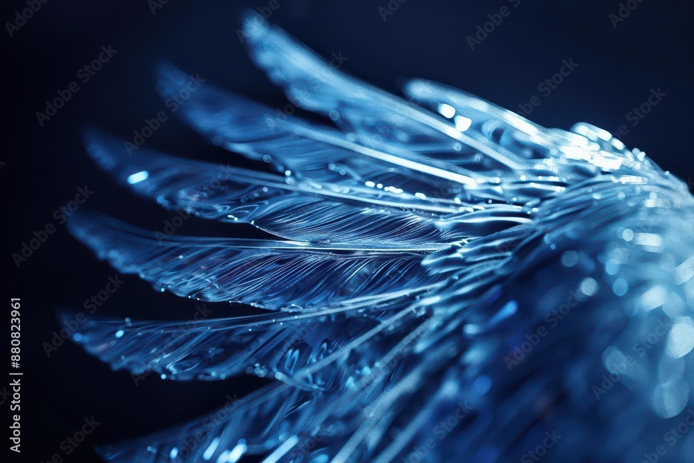 In a supernatural scene, majestic wings made of shimmering light unfurl ...