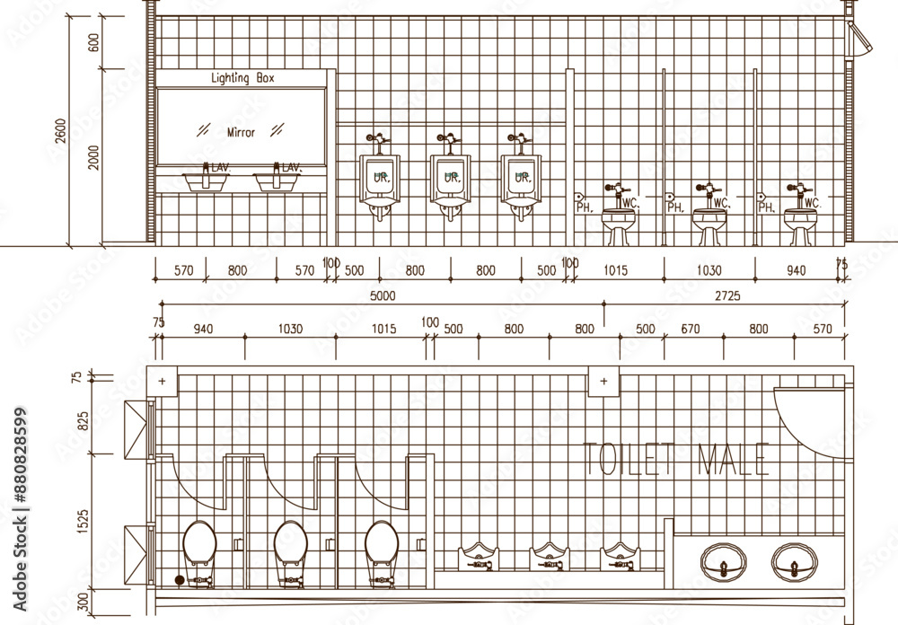 Vector silhouette illustration sketch, detailed drawing of public ...