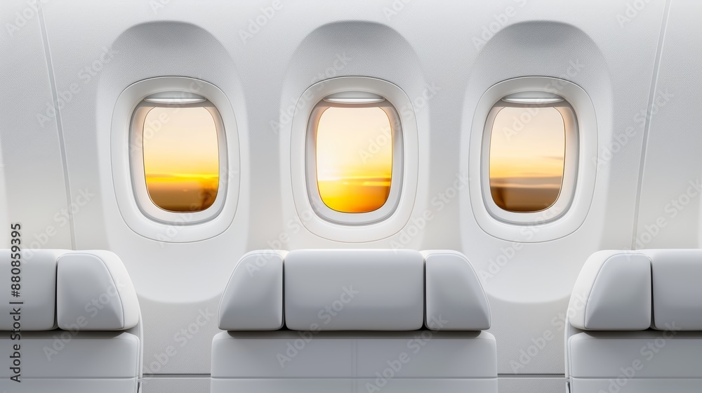 High-resolution airplane windows flat design side view transportation ...