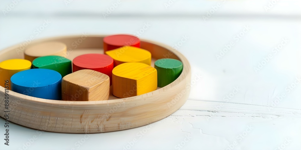 Montessori wooden shapes for teaching colors and shapes in kindergarten ...