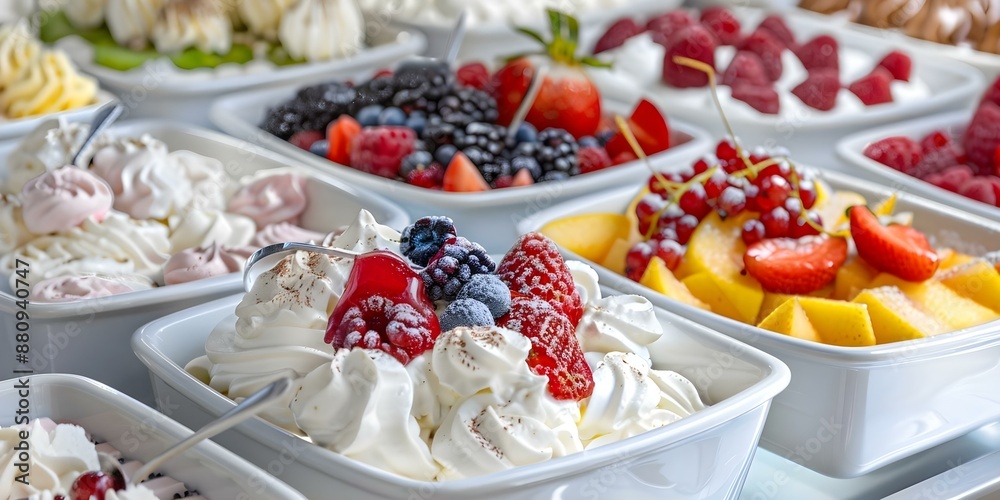 Variety of Desserts From Greek Yogurt Bar to Frozen Yogurt Bark and ...
