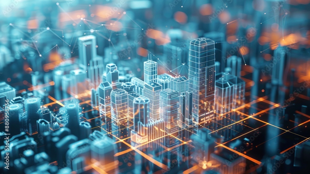 Digital twin concept applied to urban infrastructure, showing virtual ...