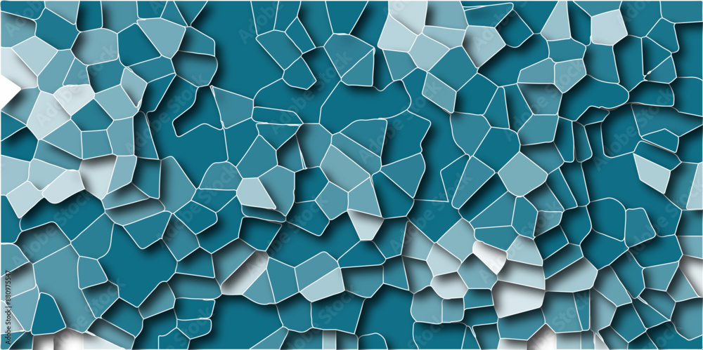 Abstract Blue & grey Broken Stained floor design with crack stone ...