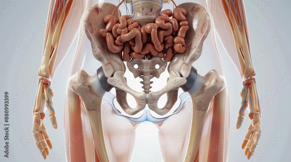 Stock-Foto „High-resolution 3D model of the human hip joint showing ...
