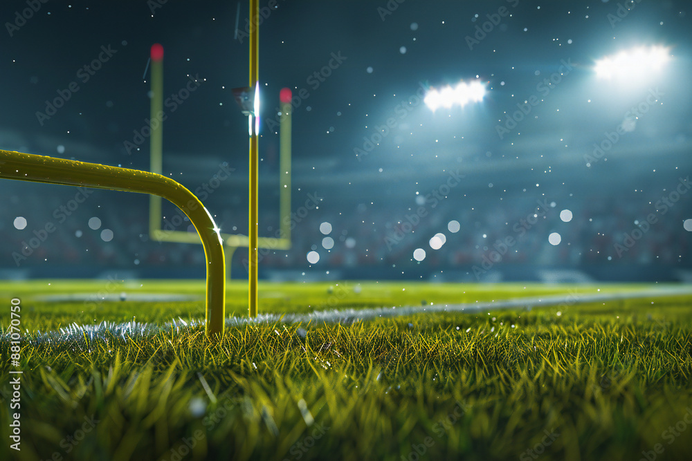 Football Field Under Stadium Lights Capturing the Excitement and ...