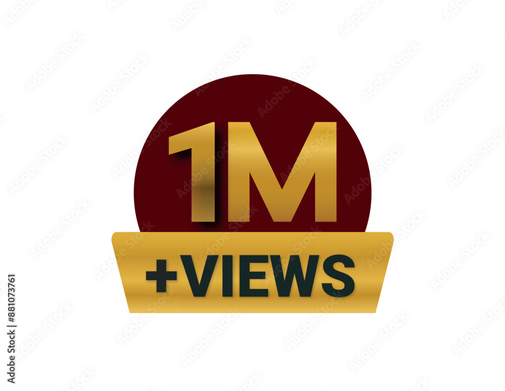 1 Million Views Celebration Clipart | Milestone Achievement Vector ...