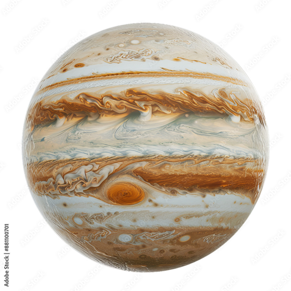 Stunning high resolution rendering of jupiter, isolated with a ...
