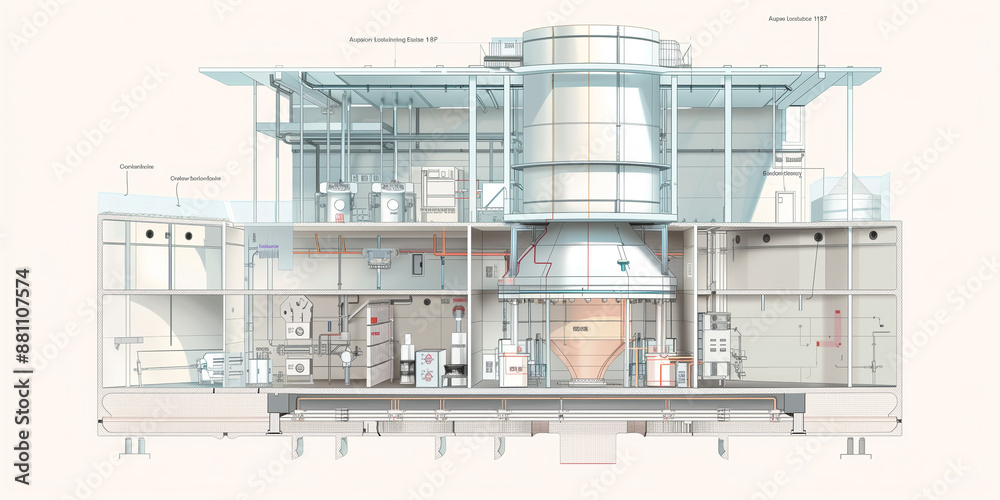 Schematic diagram of nuclear reactor showing core, control rods ...
