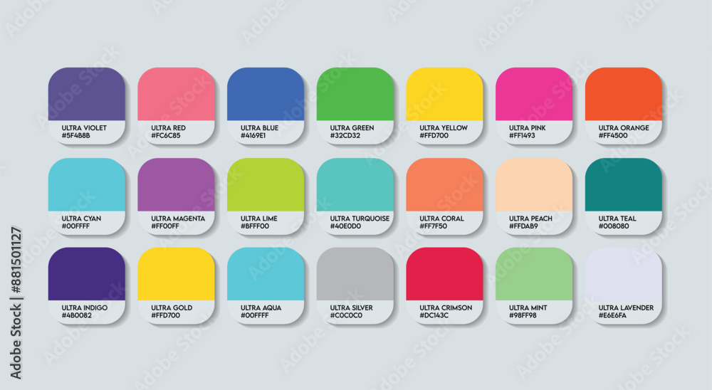 Ultra Color Palette, Ultra Color Guide Palette with Color Names ...