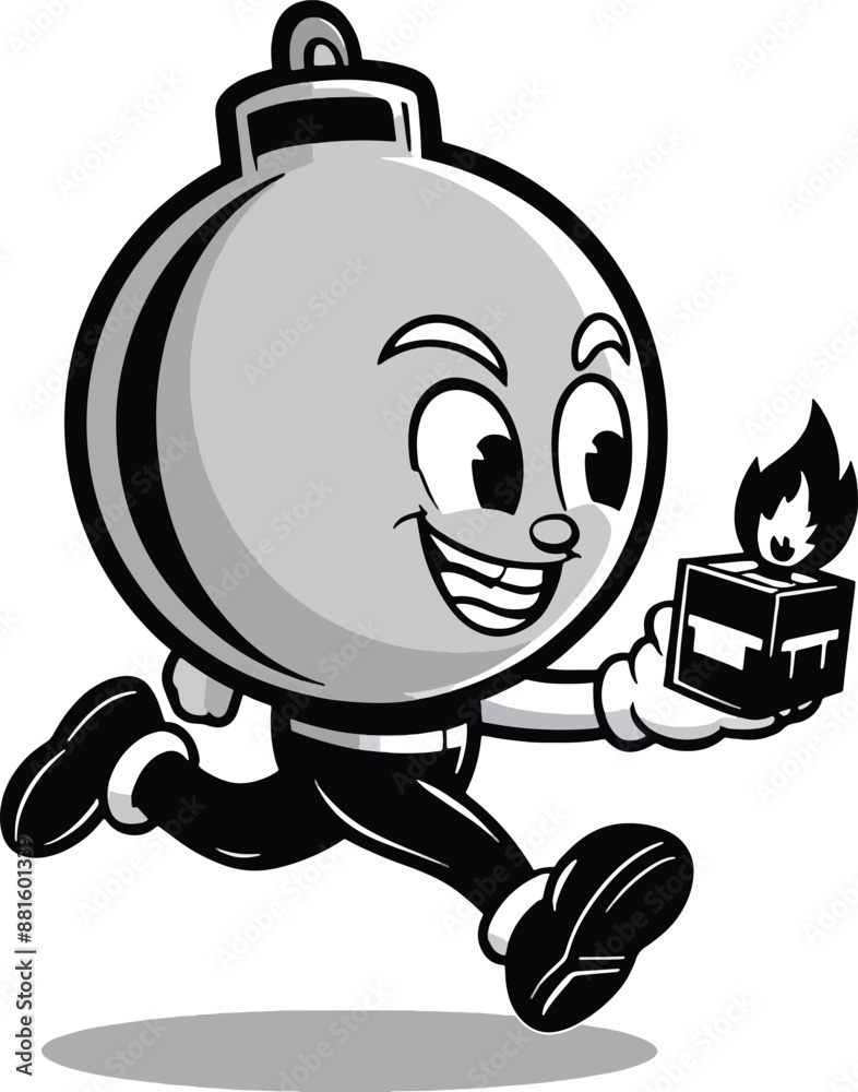 Vintage Bomb Cartoon Character Design You will receive 1 zip file ...