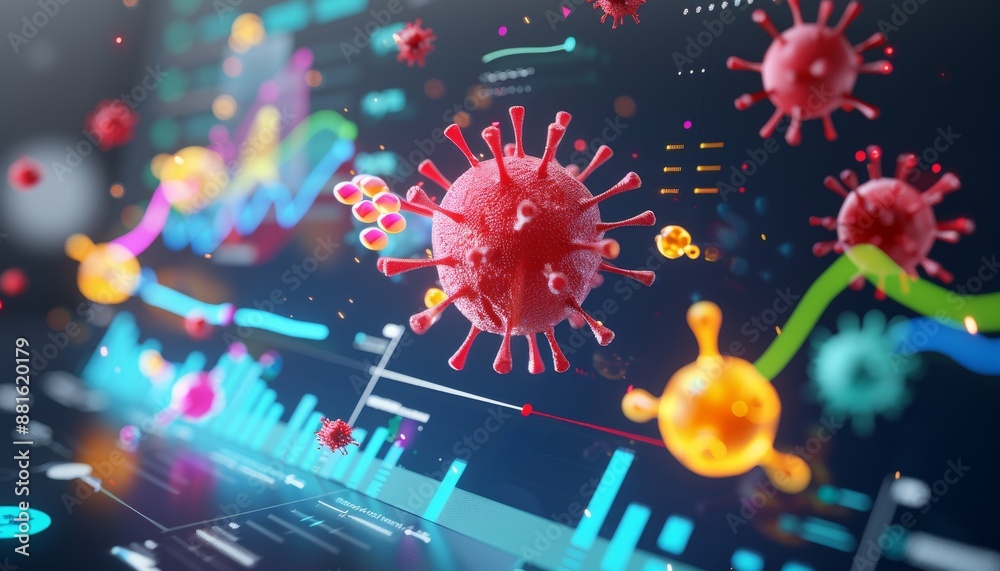 Detailed Close-up of Influenza A Infographic Displaying Spread and Symptoms with High Resolution ...