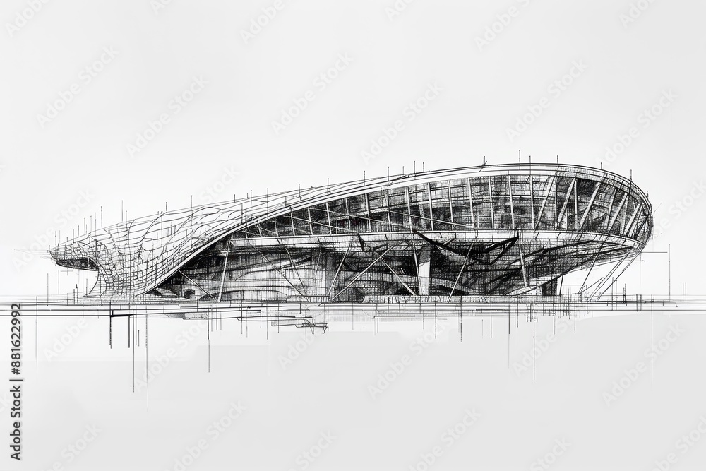 Highlights the architectural beauty and simplicity of a stadium's ...