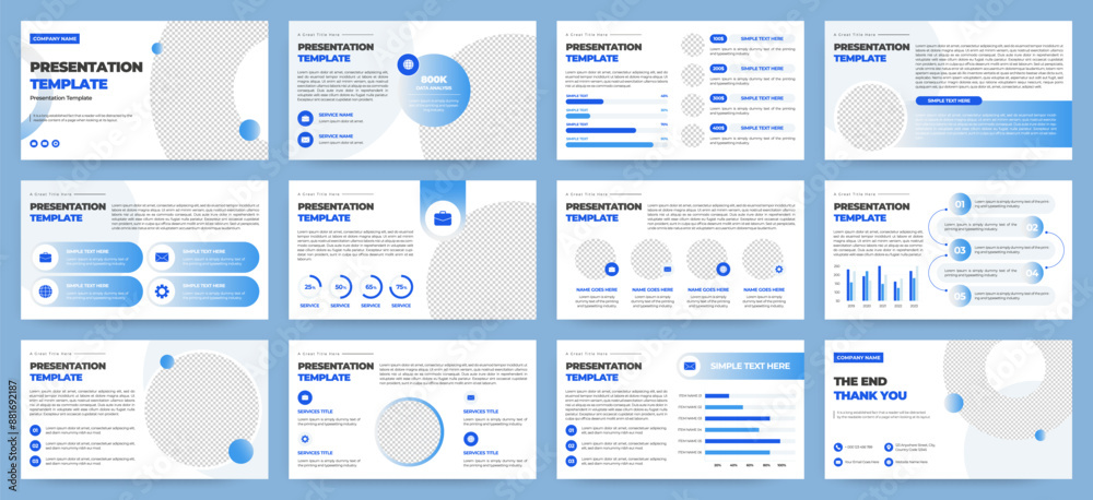 Modern presentation slide templates. Infographic elements template set ...