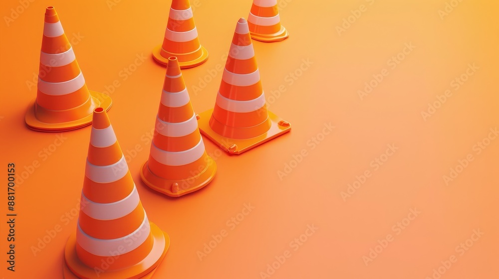 Traffic cones and under construction warning sign,traffic cone 3d ...