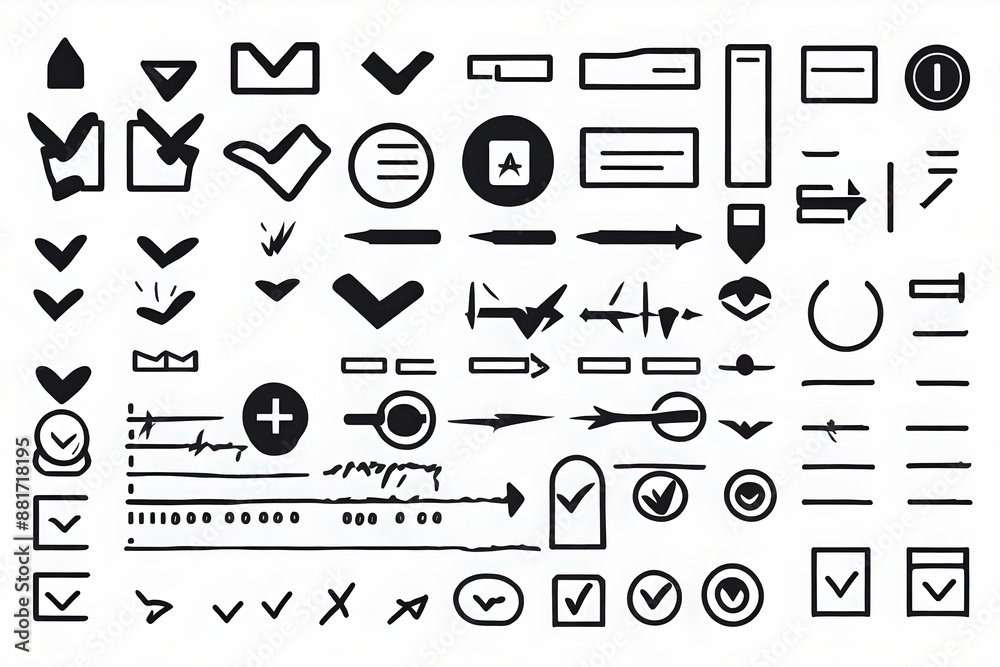 Check Box, Check In, Correct, Bullets Black Icon Template Collection ...