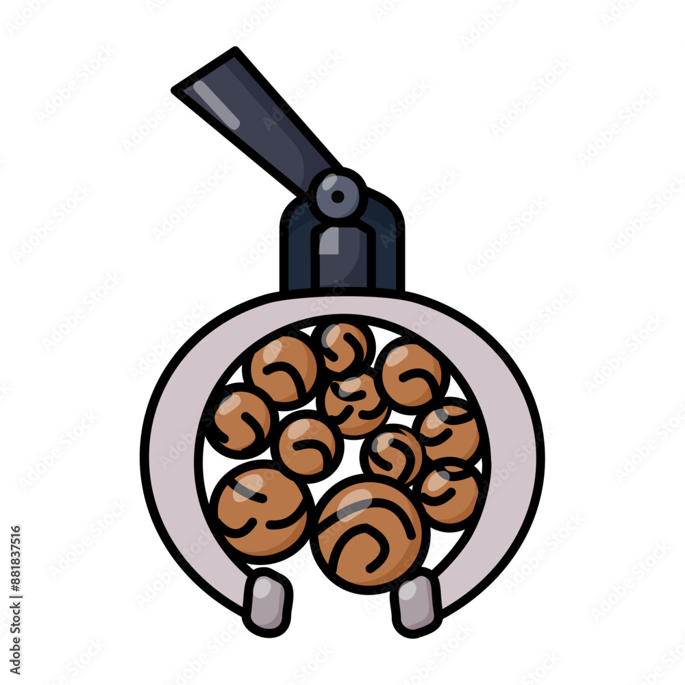 circle saw slasher or grapple saw concept, log-holder device vector ...