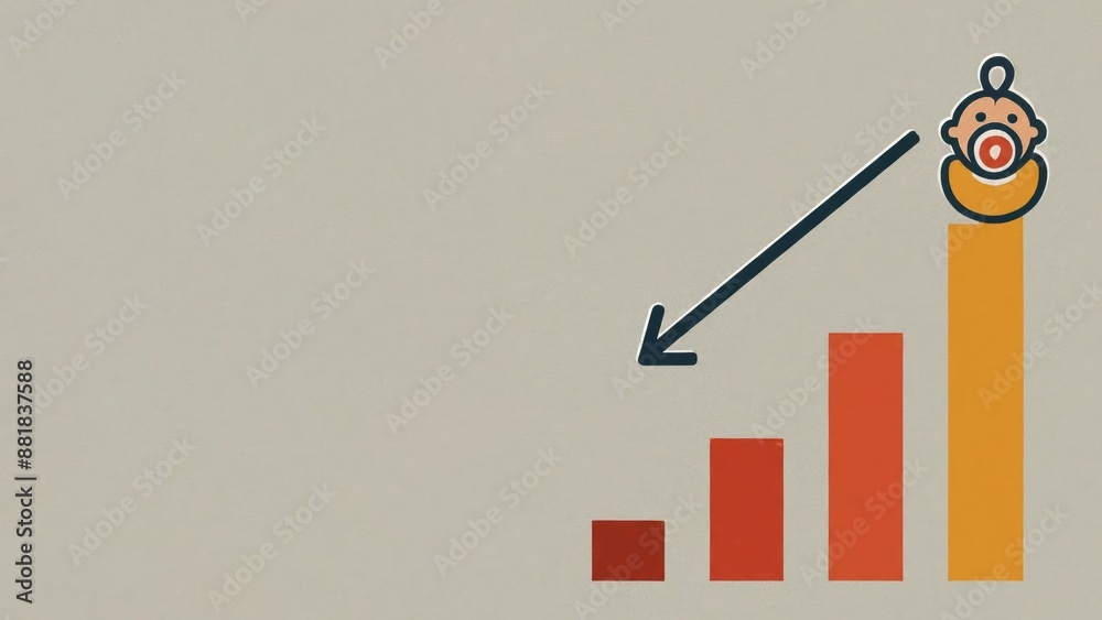 Birth rate is decreasing and declining - chart and graph of low and ...
