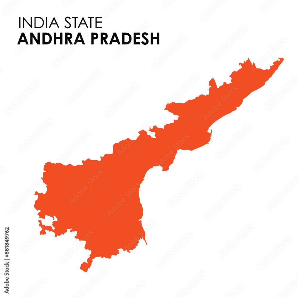 Andhra Pradesh map of Indian state. Andhra Pradesh map vector ...