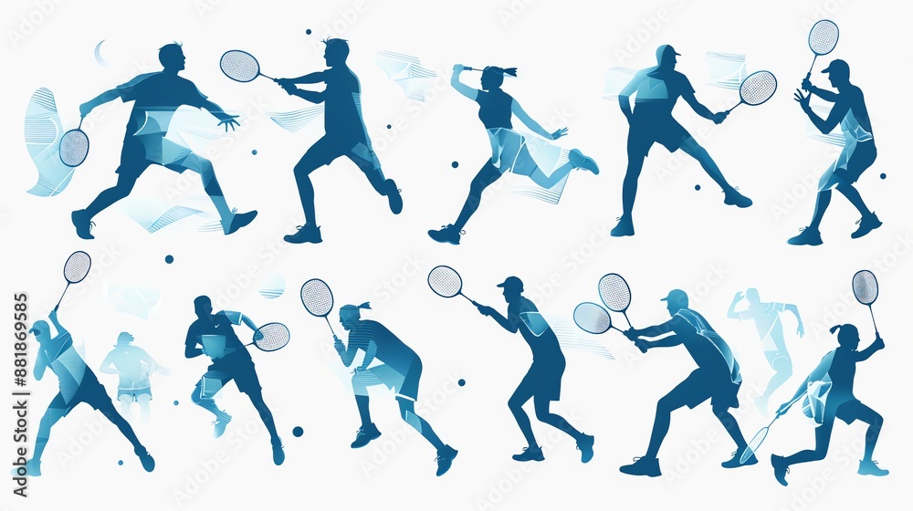 Badminton players in action. Stock Photo | Adobe Stock