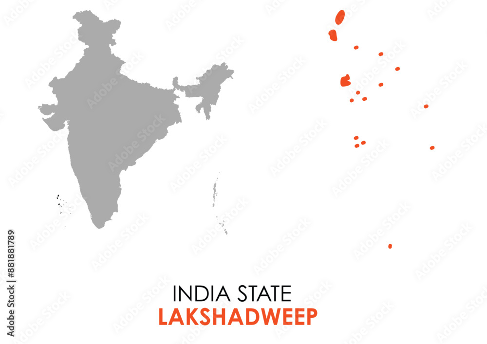 Lakshadweep map of Indian state. Lakshadweep map vector illustration ...