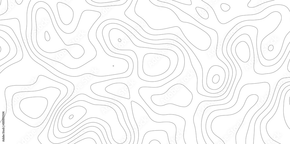 Lines Topographic contour lines vector map seamless pattern. White ...