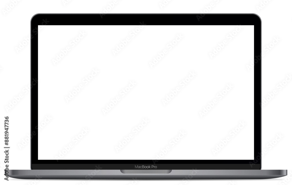 Apple MacBook Pro 13 inch Space grey latest laptop mockup. Transparent ...