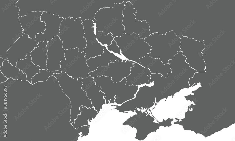 Political Map of Ukraine isolated on white background. for website ...