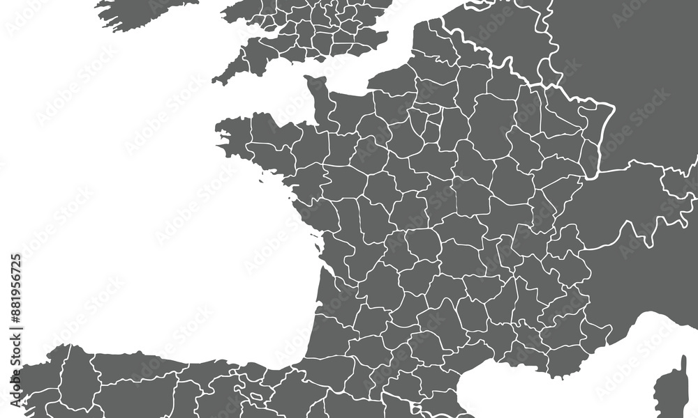 Adobe IllustrPolitical Map of France isolated on white background. for ...