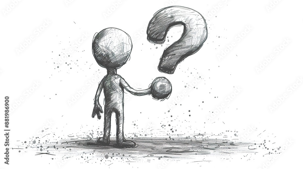 Stick figure with a question mark - dilemma and FAQ concept ...