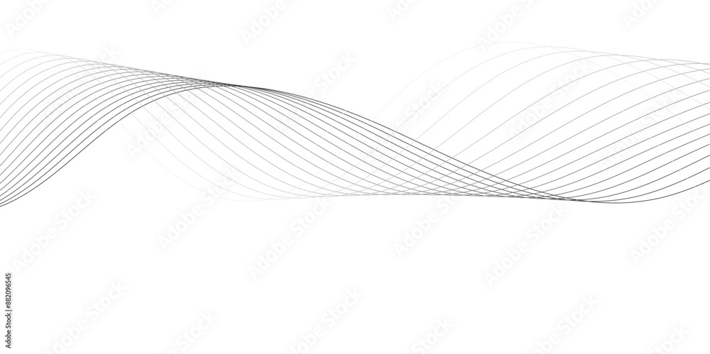 White wave curve lines banner background design. Abstract soft wave lines dynamic flowing gray ...