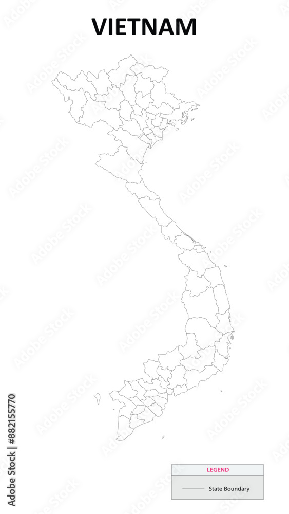 Vector de Stock Vietnam Map. State map of Vietnam. Administrative map ...