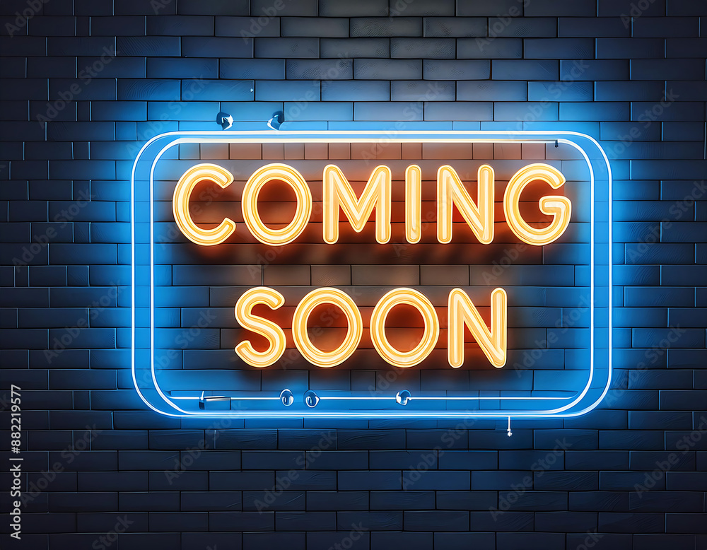 Neon Sign of -Coming Soon-- A realistic vector neon sign reading ...